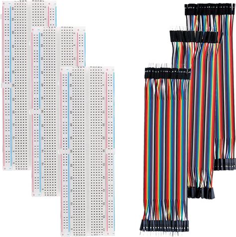 aediko 3pcs breadboard 830 point solderless prototype pcb board kit