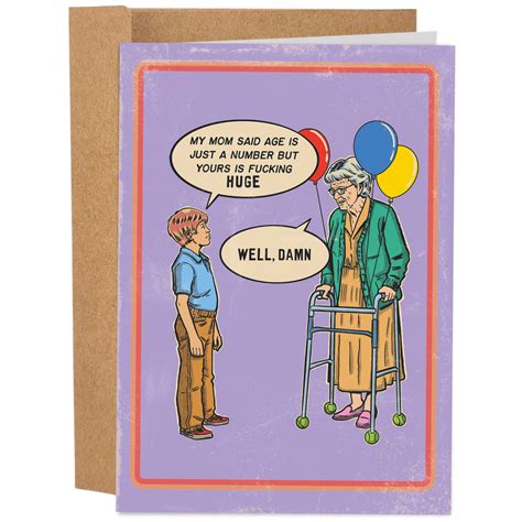 Funny Birthday Card Vintage Yours Is Fucking Huge Sleazy Greetings