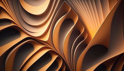 Premium Photo Geometric Composition Made Of Curved Elements Ai Generative