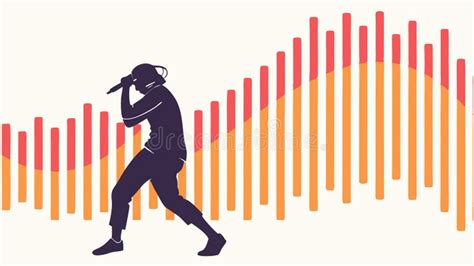 Performer Singing With Sound Wave Visualizer Vector Design Generative