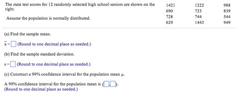 Solved Find The Sample Mean Round To One Decimal Place