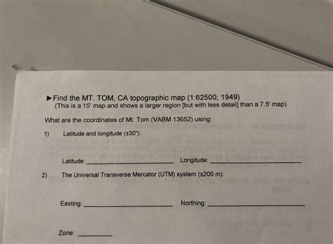 How Do I Find The Latitude Longitude Easting Northing And The Course Hero