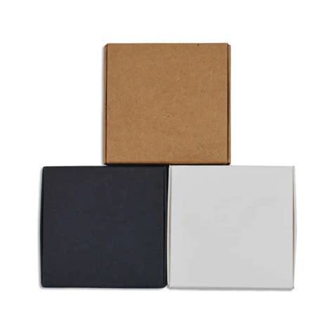 911에서 19 크기 빈티지 크래프트 종이 상자 갈색 골판지 수제 비누 상자 흰색 공예 종이 선물 상자 크리스마스를위한 검은 포장 보석 상자 2024 선물