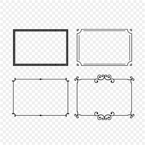 패턴 일러스트 직사각형 서예 프레임 직사각형 클립 아트 무늬 직사각형 Png 일러스트 및 Psd 이미지 무료 다운로드
