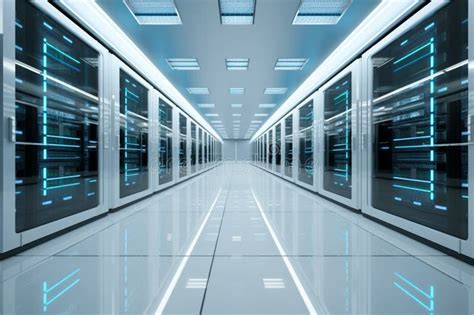 Virtual D Depiction White Server Center Housing Computer Storage