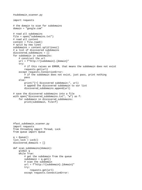 Subdomain Scanner Pdf Computer Engineering Computer Programming