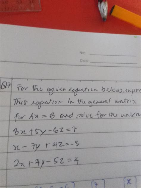 Solved Q7 ﻿for The Given Equation Below Expre This Equation