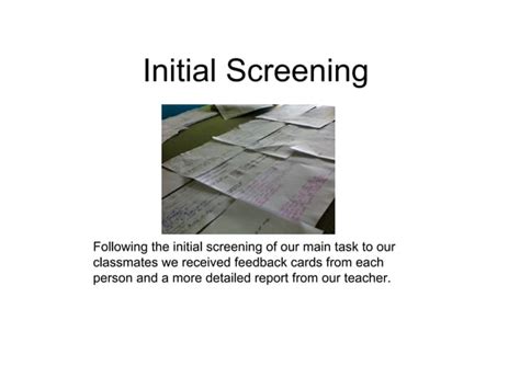 Initial Screening Ppt