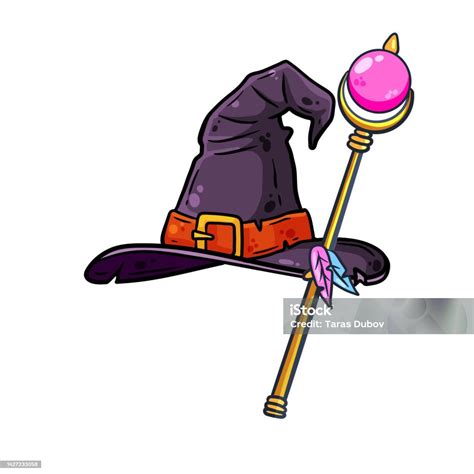 마녀 모자 할로윈 장식 마법사 또는 마술사의 손으로 그린 옷 마법 탄약 검은색에 대한 스톡 벡터 아트 및 기타 이미지 검은색 마녀 마녀 모자 Istock