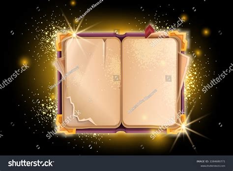 Magic Book Vector Fantasy Game Ui Stock Vector Royalty Free