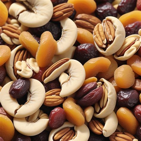 A Colorful Medley Of Dried Fruits And Mixed Nuts For Healthy Snacking