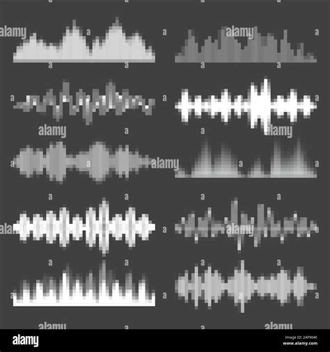 Sound Waves Collection Analog And Digital Audio Signal Music Equalizer Interference Voice
