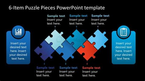 Editable Item Puzzle Pieces PPT Template SlideModel