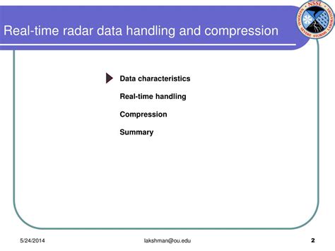 Ppt An Overview Of Real Time Radar Data Handling And Compression Powerpoint Presentation Id
