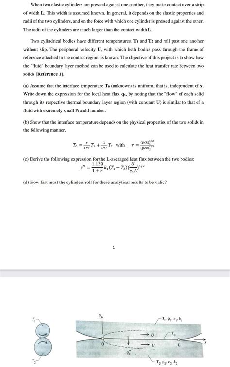 Solved When Two Elastic Cylinders Are Pressed Against One