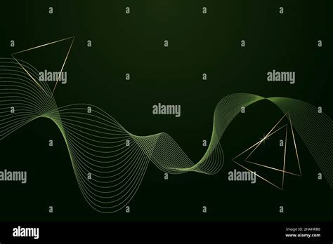 Background Green Dark Abstract 3d With Linear Transition Technology Futurism Wave Triangles