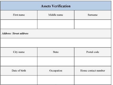 Assets Verification Form Article Vibrantfinserv