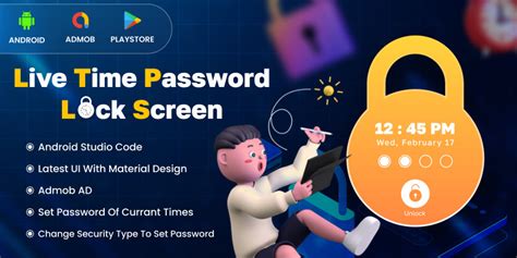 Live Time Password Lock Screen Android App Templ By Vocsy Codester