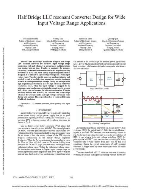 Half Bridge Llc Resonant Converter Design For Wide Input Voltage Range Applications Pdf
