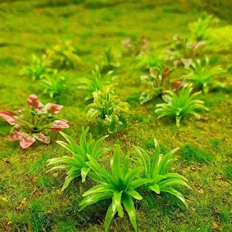 Pcs Miniature Artificial Fake Model Trees Plants Realistic Green Shrubs For Model Train