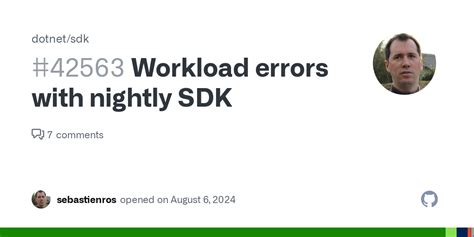Workload Errors With Nightly Sdk · Issue 42563 · Dotnetsdk · Github