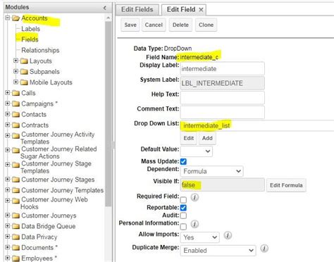 Is It Possible To Have Different Options From A Dropdown Field