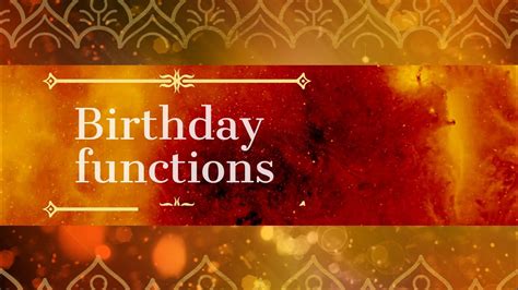 Birthday Functions Youtube
