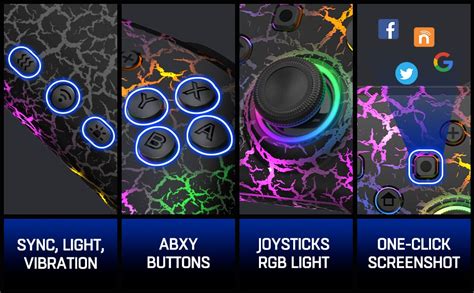 9 Rgb Light Wireless Controller For Nintendo Switch Oled Lite Android Ios Pc With Pr