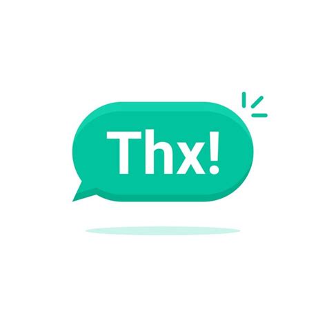 Premium Vector Green Speech Bubble With Short Thx Word Concept Of Thankfulness Popup Message