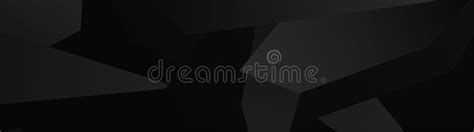 Abstract Geometric Black Background With Angular Shapes And Shadows Stock Illustration