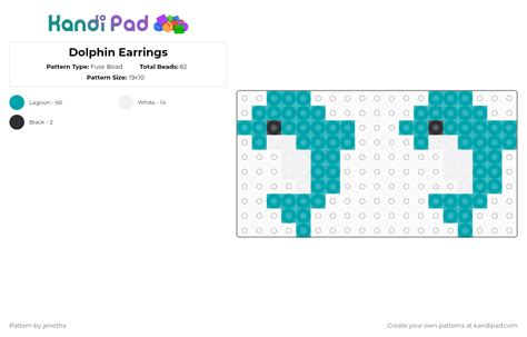 Dolphin Earrings Fuse Bead Pattern Kandi Pad Kandi Patterns Fuse