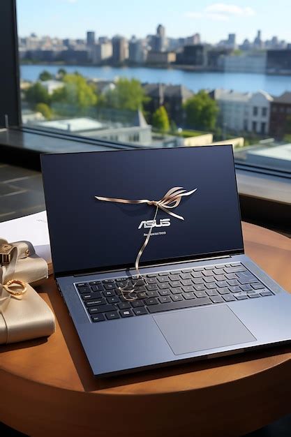 Premium Photo Design Of Asus Zenbook Packaging With A Sophisticated Silver Box Black Web