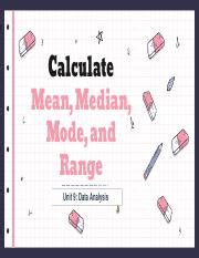 Calculating Mean Median Mode And Range For Data Analysis Course Hero
