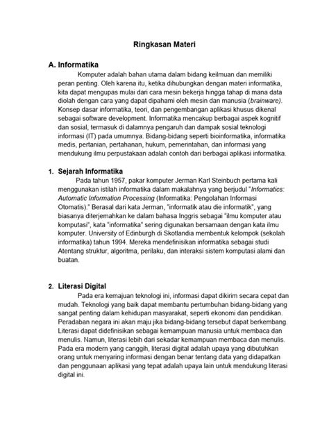 Informatika Sekarang Dan Masa Depan Pdf