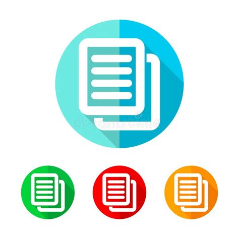 Set Of Colored Document Icons Vector Illustration Stock Illustration