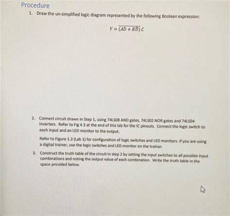 Solved Lab Boolean Algebra SOP Forms Objectives Upon Chegg