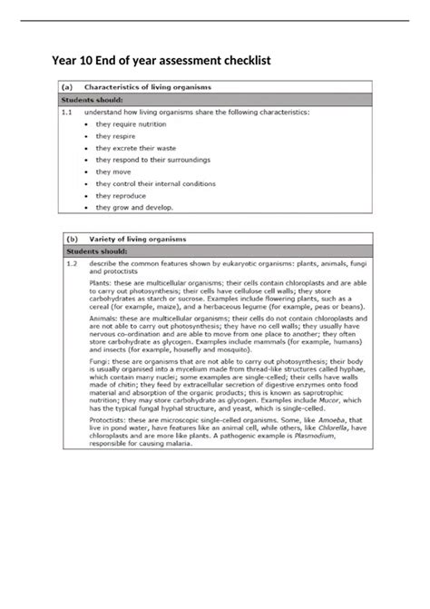 Igcse Biology Package Summary Notes Checklists And More Stuvia Uk