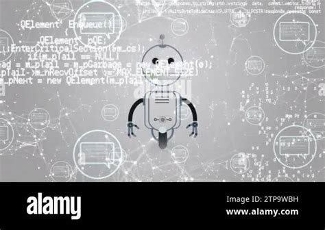 animation of ai chatbot icon and data processing global artificial