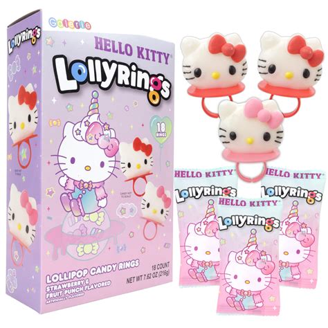 Hello Kitty Lollipop Rings Strawberry And Fruit Punch