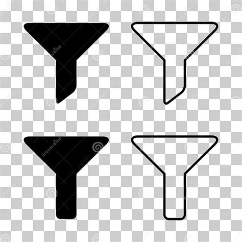 Set Of Filter Button Web Shape Icon Filtering Symbol Funnel Sign