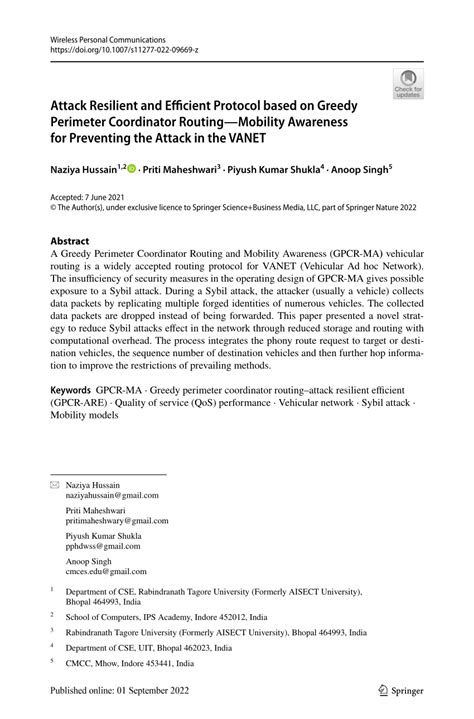 Pdf Attack Resilient And Efficient Protocol Based On Greedy Perimeter Coordinator Routing