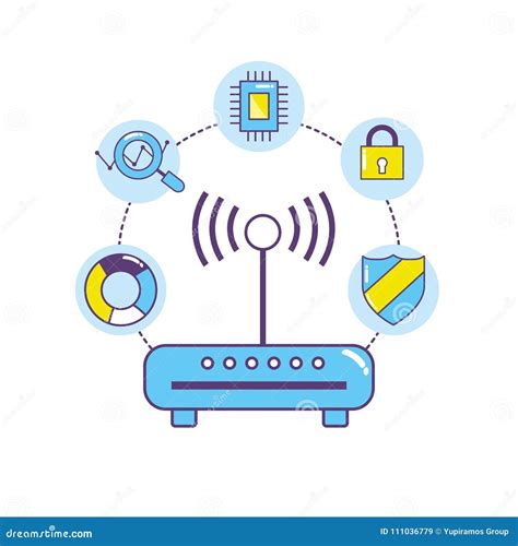 Wifi Router Technology Data Center Connection Stock Vector Illustration Of Cloud Connection
