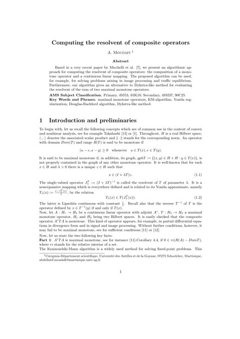 Pdf Computing The Resolvent Of Composite Operators