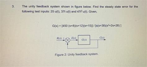 [solved] 3 the unity feedback system shown in figure belo