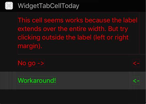 Table View Cells Lose Clickability In Today Widget Cocoanetics