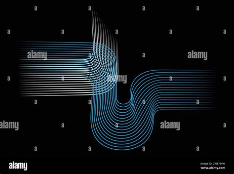 Abstract Retro Pattern Curves Parallel Lines Striped Vector Stock