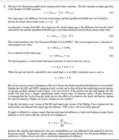 2 The Basic New Keynesian Model Can Be Summarised By