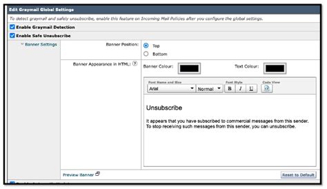 Graymail Unsubscribe Banner Customization For Cisco Secure Email Gateway Cisco