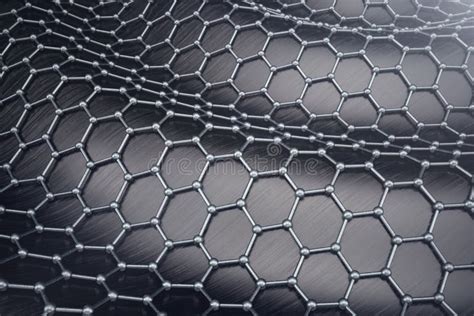 3d Rendering Abstract Nanotechnology Hexagonal Geometric Form Close Up Graphene Atomic