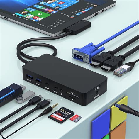 Amazon Com Microsoft Surface Docking Station Triple Displays Dual HDMI VGA 12 In 1 Surface